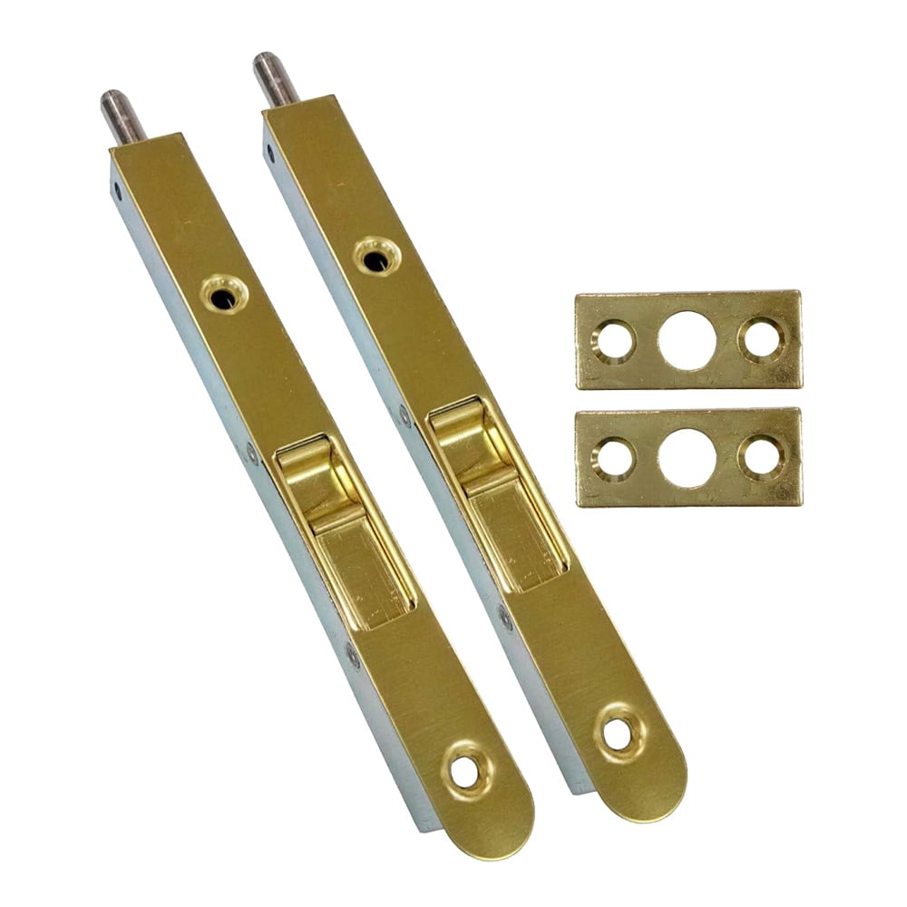 QCAA Flush Bolt, 7", Brass Plated, Solid Brass Face Plate, Made in ...