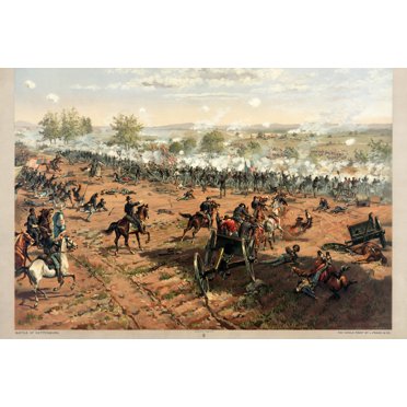 Gettysburg Topographical Map, Battle of Gettysburg - 24"x36" Poster ...
