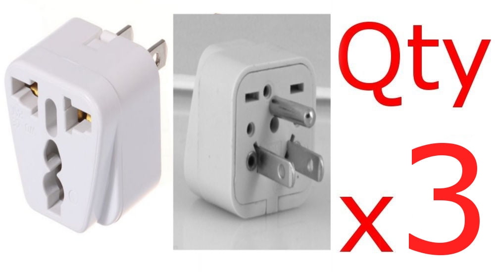 3PK European EU To US American Adapter Plug Converter Euro Asia to USA ...