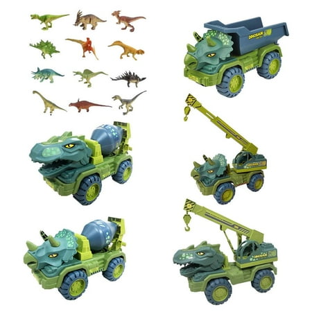 Lift Truck Toys Push and Go Toy Construction Trucks Dump Concrete Mixer ...