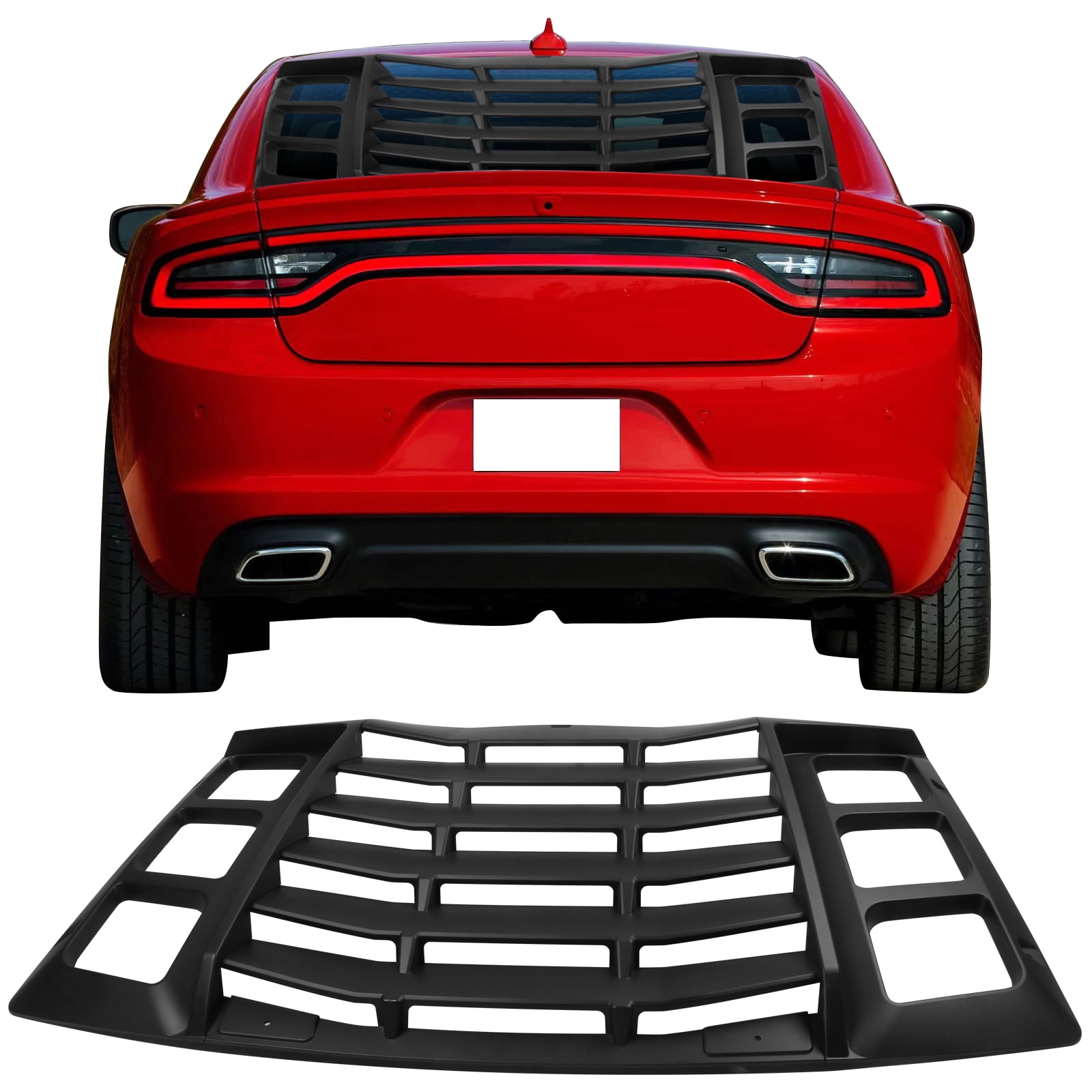 Ikon Motorsports Rear Window Louver Compatible With 2011-2023 Dodge ...