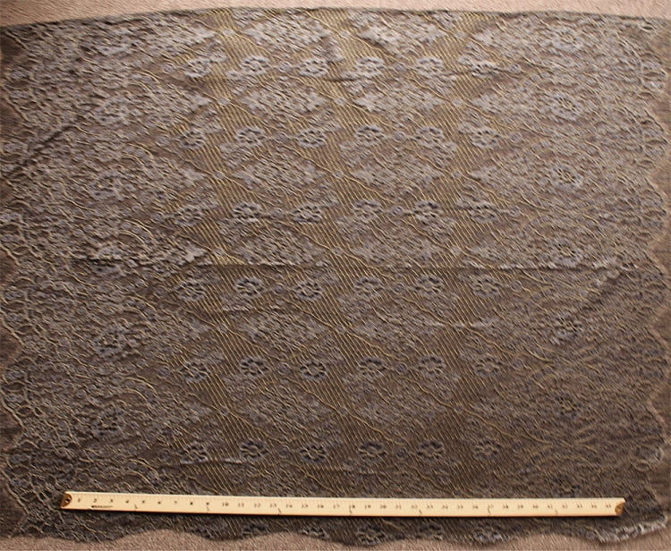 44" x 38" Lace Panel Gold Metallic Silver Floral Crosshatch Double ...