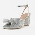 2024 New Womens Bow Knot Heeled Sandals Open Toe Ankle Strap Chunky