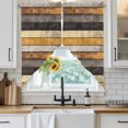 Brown Yellow Black Wood Grain Swag Curtain Valance for Window 2 Panels ...