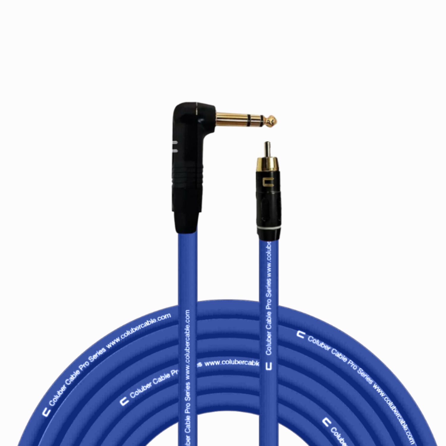 Coluber Cable - Right Angle 1/4" TRS to RCA Male - Pro Audio Connector ...