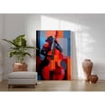 Affixzi Cubist Jazz Music Poster, Abstract Bass Player Print, Modern ...