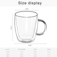 Double Wall Glass Coffee Mugs, 13.5oz Insulated Coffee Cups with Handle ...
