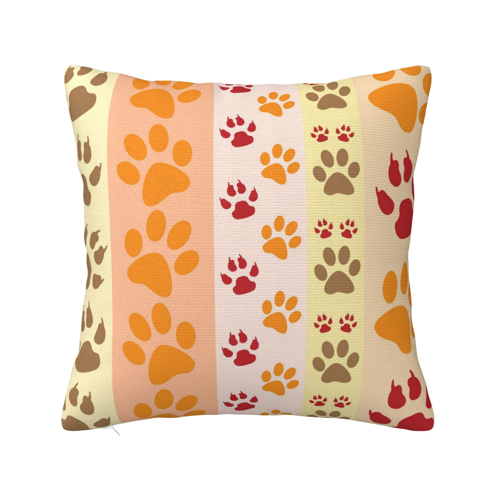 ZICANCN Fun Dog Paw Print Decorative Throw Pillow Covers, Bed Couch ...