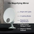 Floxite 15X Magnification Travel Makeup Mirror with LED Light ...