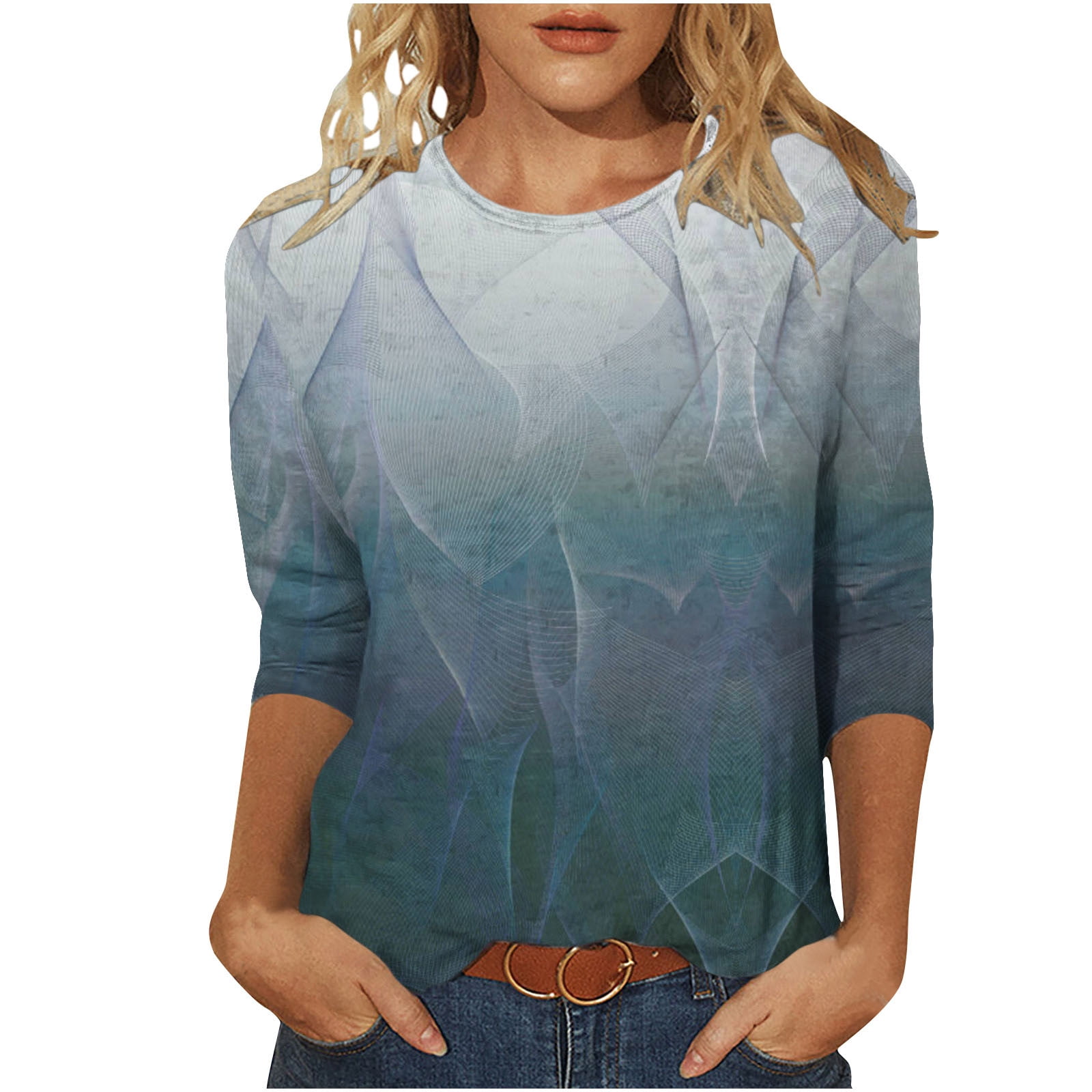 Click here for Birdeem Womens Casual Printed Round Neck 3/4 Sleev... prices