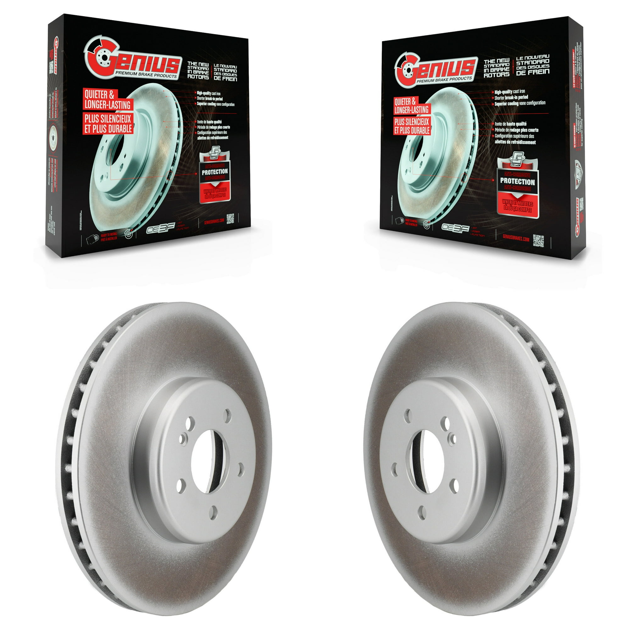 Click here for Genius Front Coated Disc Brake Rotors Pair For Car... prices