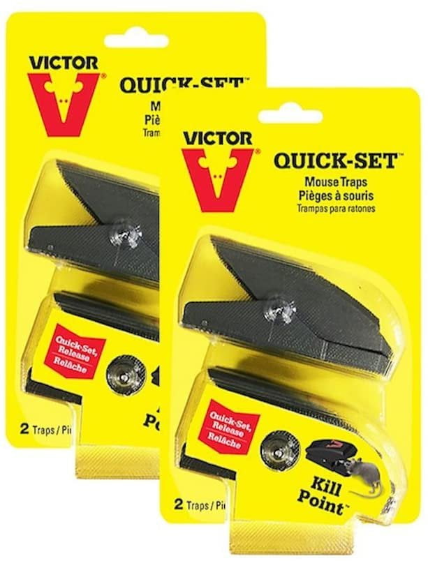 Victor Quick-Set Mouse Trap - 2 Pack 4 Traps M137 - One Touch Set ...