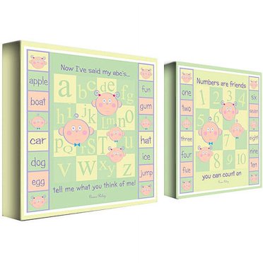Trademark Art "Sweet Baby Boy" Canvas Art by Grace Riley, 3-Piece Panel ...