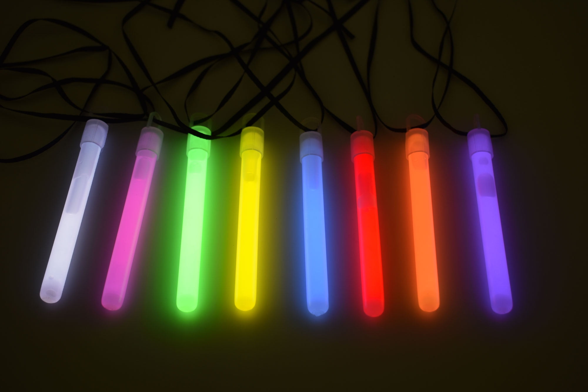 DirectGlow 25 Count Assorted 4 inch Glow Sticks with Lanyards - Walmart ...