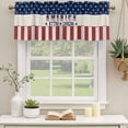 Anniversary 2 Panels Kitchen Valance, USA Flag Red Striped Blue Star ...