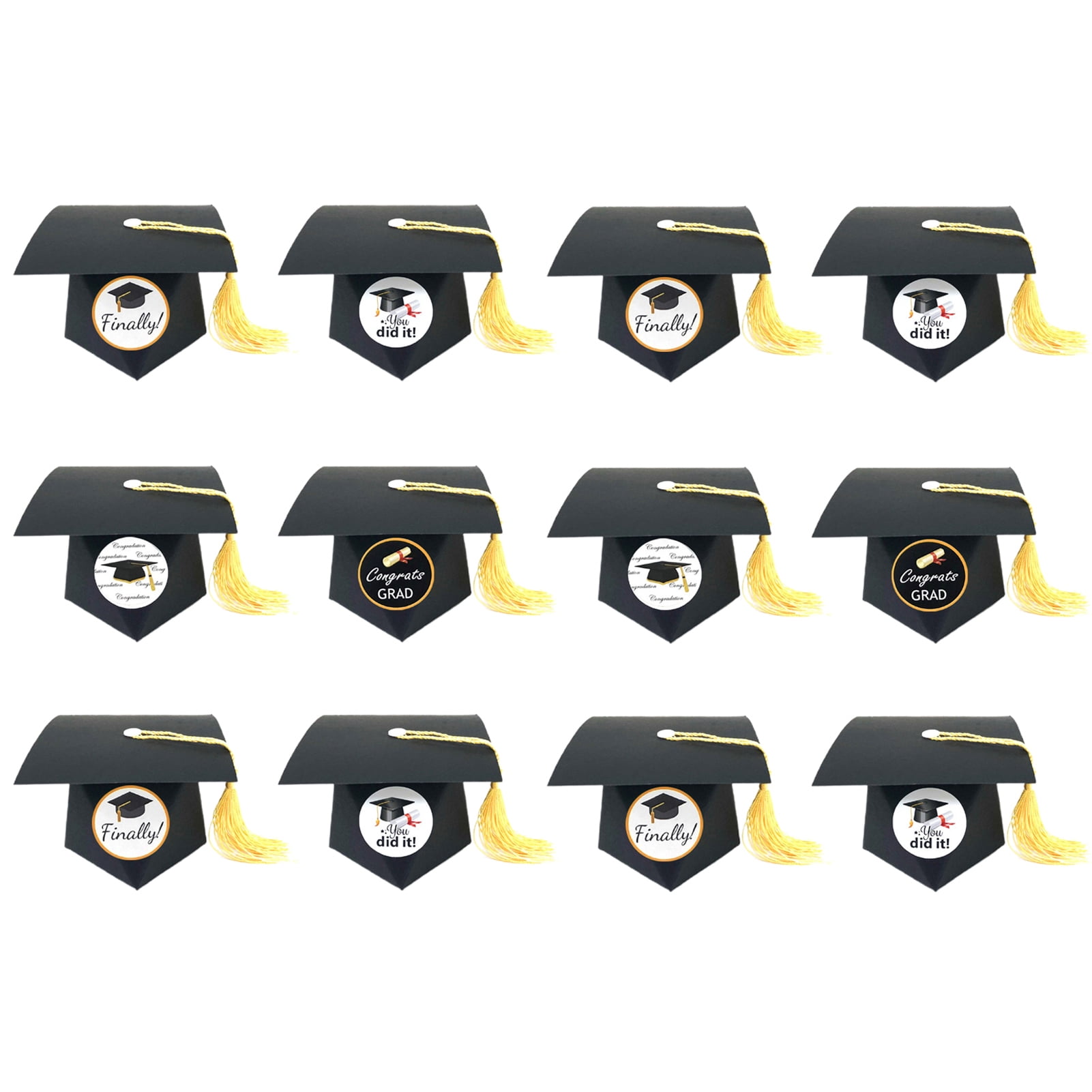 FaLX 12Pcs/Set Beautiful Graduation Cap Shape Candy Box Good Shaped ...