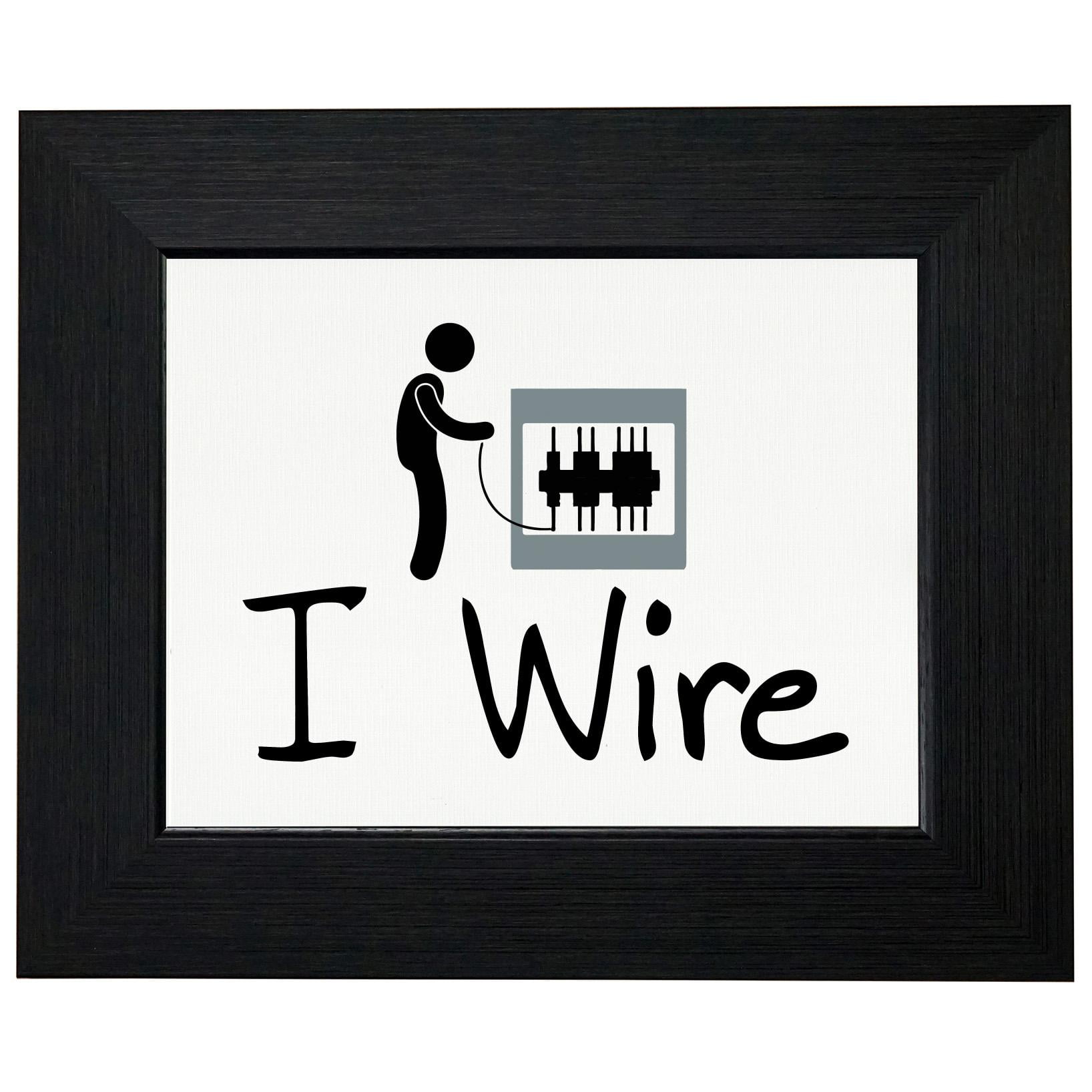iWire - Electrician Logo Working on Panel Box Framed Print Poster Wall ...