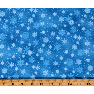 Fleece Blizzard Dark Blue - Snowflakes Fleece Fabric Print by the Yard ...