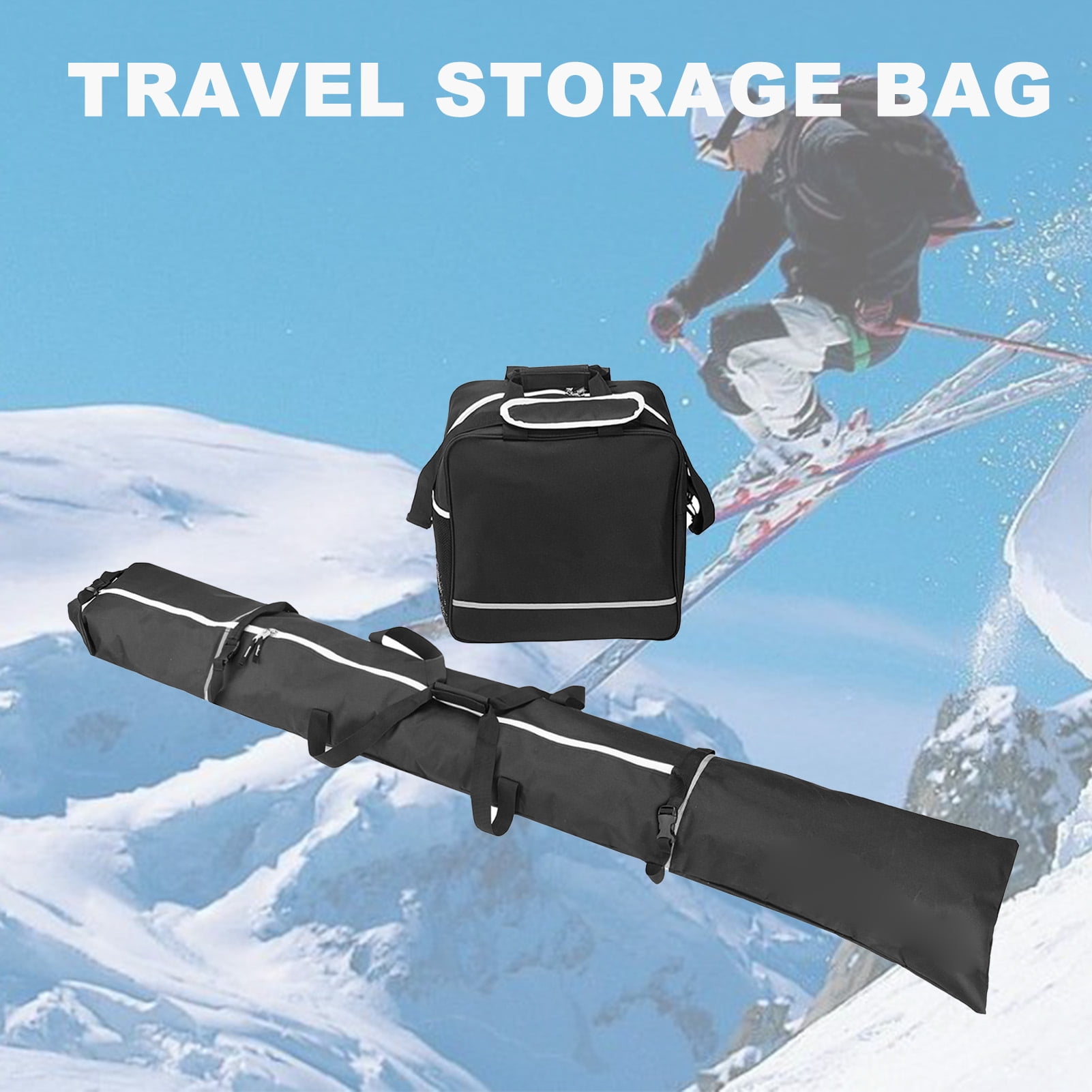 Dengjunhu Two-Piece Ski and Boot Bag Combo, Store & Transport Skis Up ...