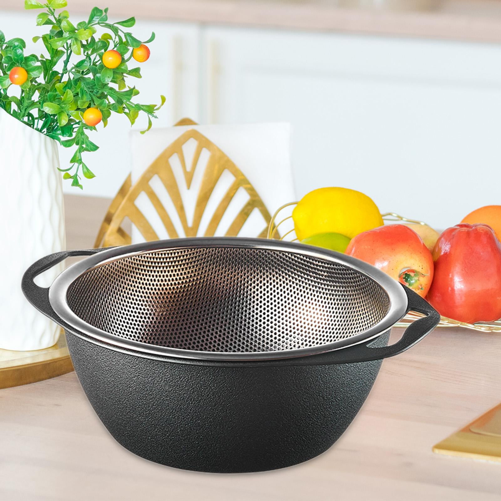 Cesta Coladora de Acero inoxidable Soledad Drenaje de frutas Negro S ...