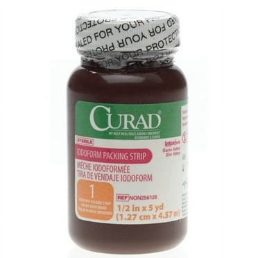 Medline CURAD Sterile Iodoform Packing Strips 1/4"x 5 Yd, NON256145H (2 ...