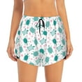 Adobk Sea Turtle Print Womens Workout Shorts For Athletic Gym Running