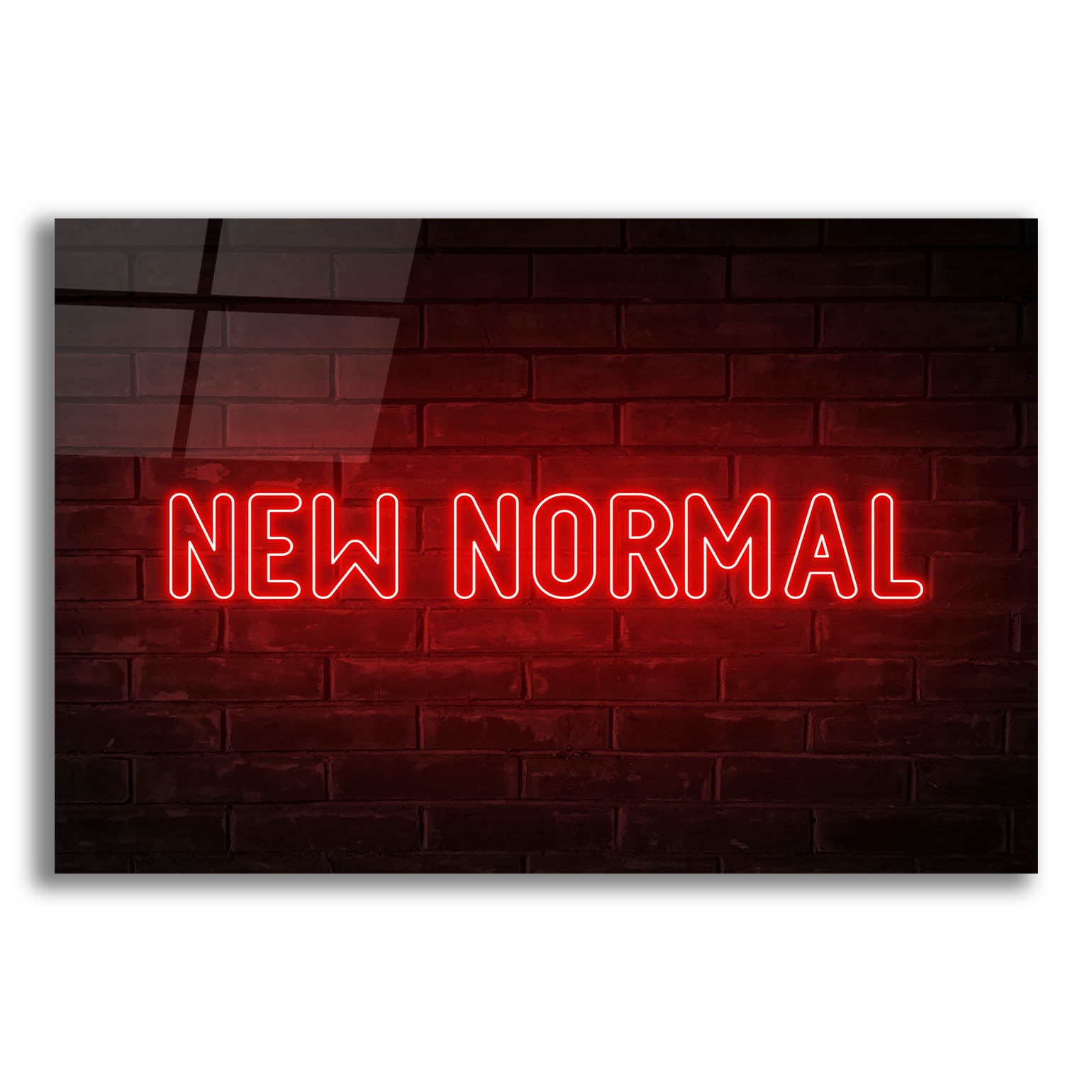 Epic Art 'New Normal In Neon Red' by Epic Portfolio, Acrylic Glass Wall ...