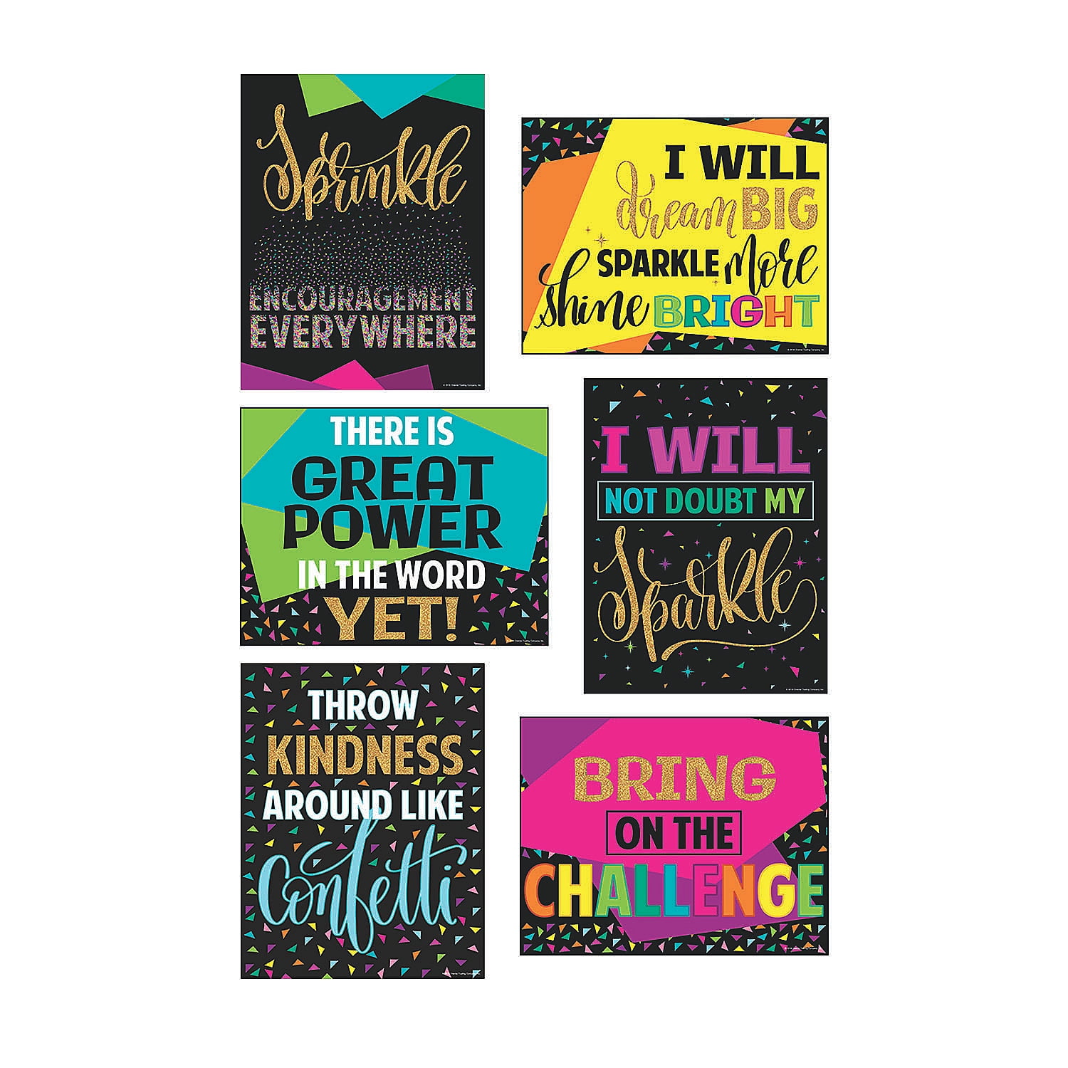Confetti Classroom Posters - Educational - 6 Pieces - Walmart.com