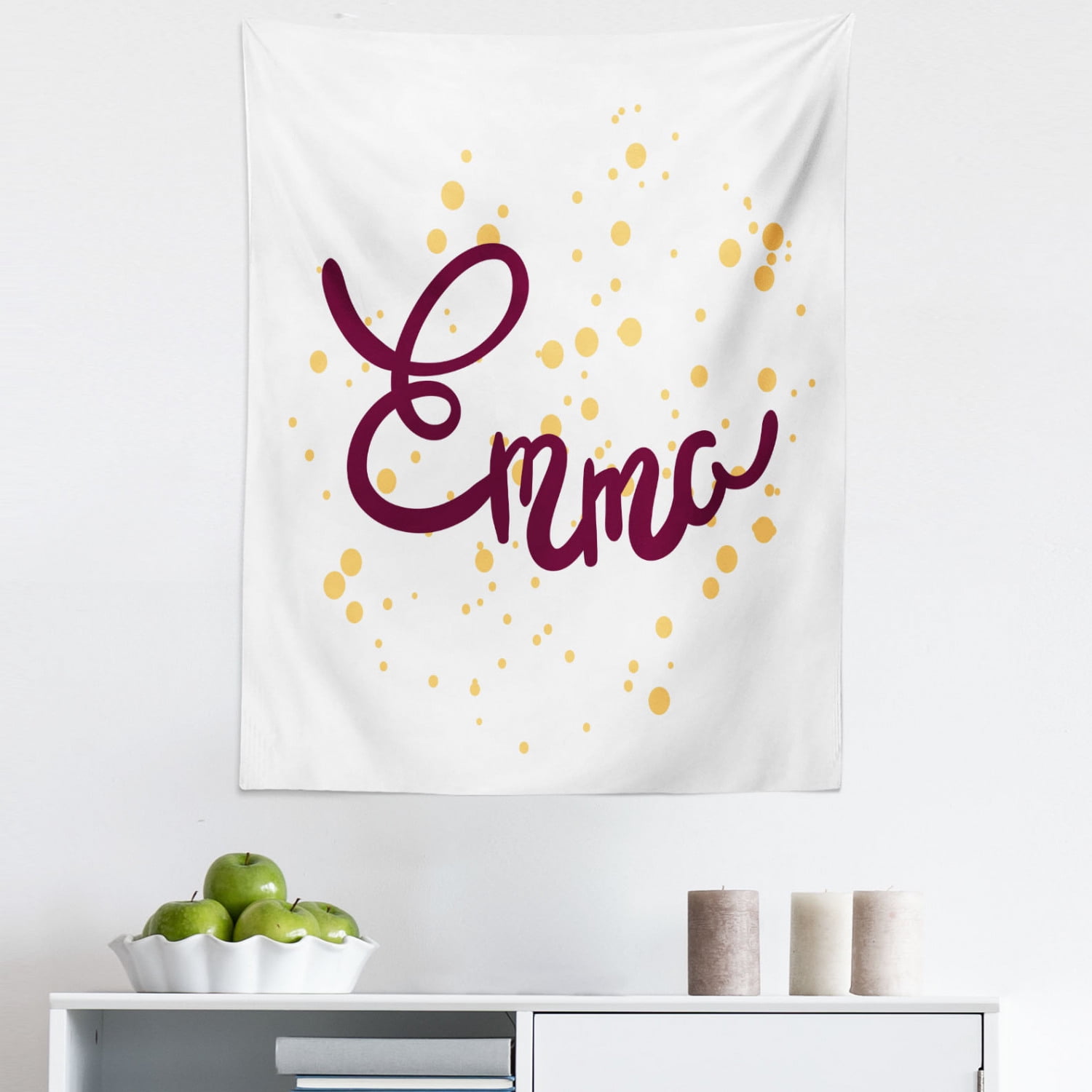 Emma Tapestry, Feminine Letters Arrangement Handwritten Girl Name ...