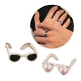 2Pcs Sunglasses Inspired Rings for Women Eyewear Shaped Finger Rings ...