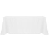 Ultimate Textile Polyester Linen Tablecloth, White, 90 x 132-Inch ...