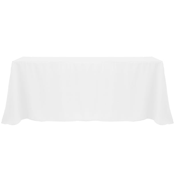 Ultimate Textile Polyester Linen Tablecloth, White, 108 x 156-Inch ...