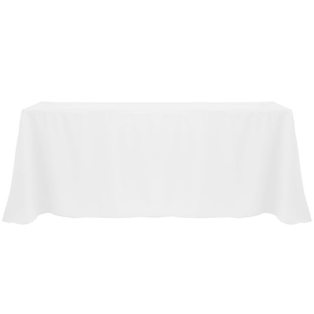 Ultimate Textile Polyester Linen Tablecloth, White, 90 x 132-Inch ...