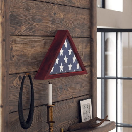 HBCY Creations Rustic Flag Case - SOLID WOOD Military Flag Display Case ...
