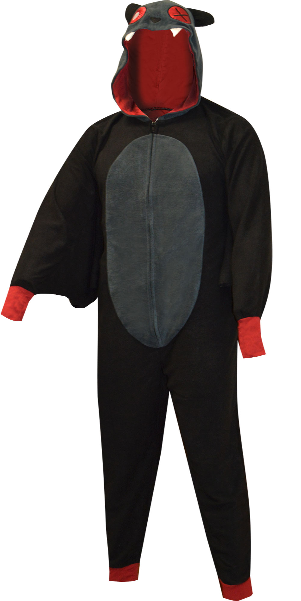 Underboss Men's Vampire Bat One Piece Hooded Footie Pajama (Large ...