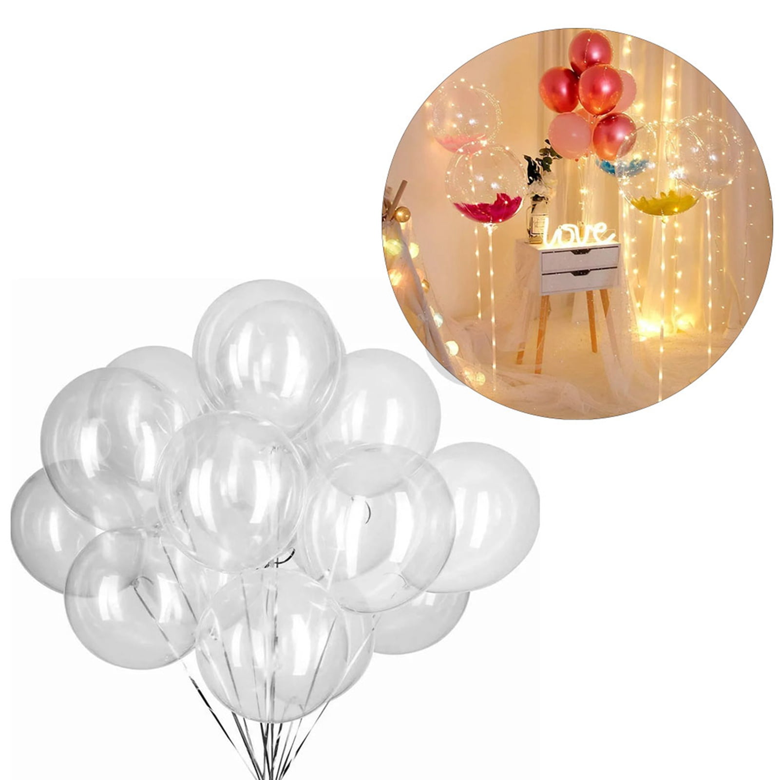 Globos de fiesta, 50 globos Bobo de PVC, globos transparentes, globos ...