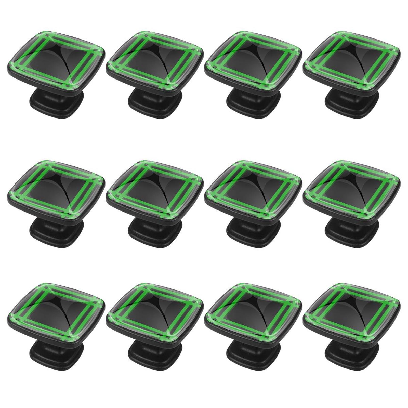 12 Pcs Cabinet Handle Drawer Pulls Lattice Knobs with Screws Square ...