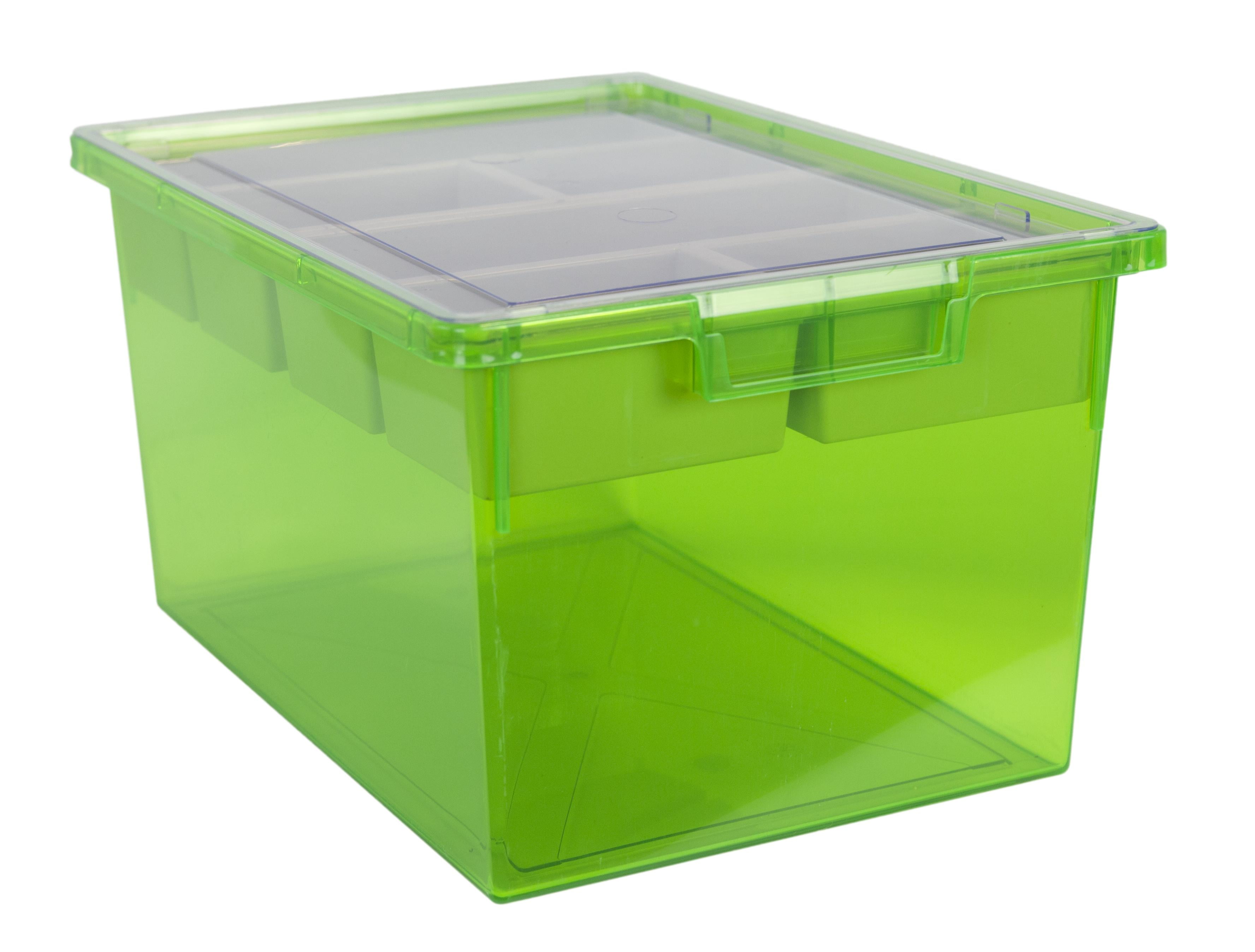 Bin/ Tote/ Tray Divider Kit - Triple Depth 9" Bin in Neon Green - 1 ...