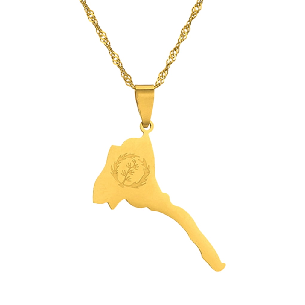 Click here for Ruiboury Unique Eritrea Map Pendant Necklace Gift... prices