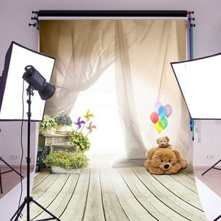 NK HOME Window Side View 3x5ft Bear Ballon Children Wooden Floor ...