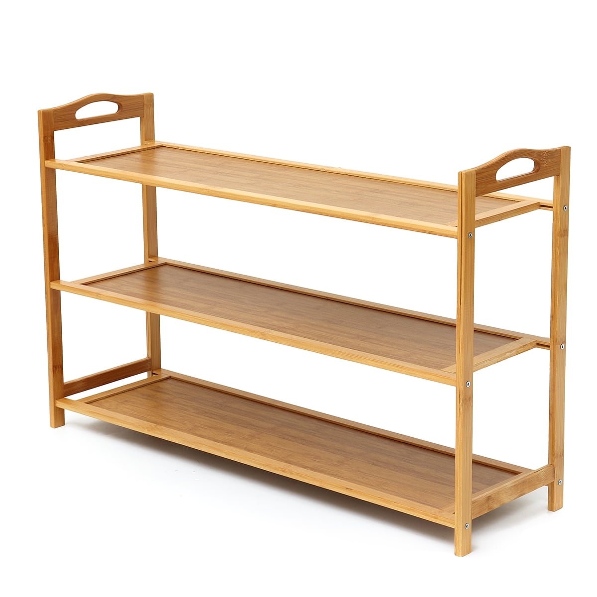 3 Tiers Shoe Rack Organizer, Bamboo Portable Shoe Rack Closet, Wood ...
