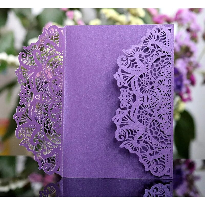Invitaciones de boda de doble pliegue con papel de perla, tarjetas de ...