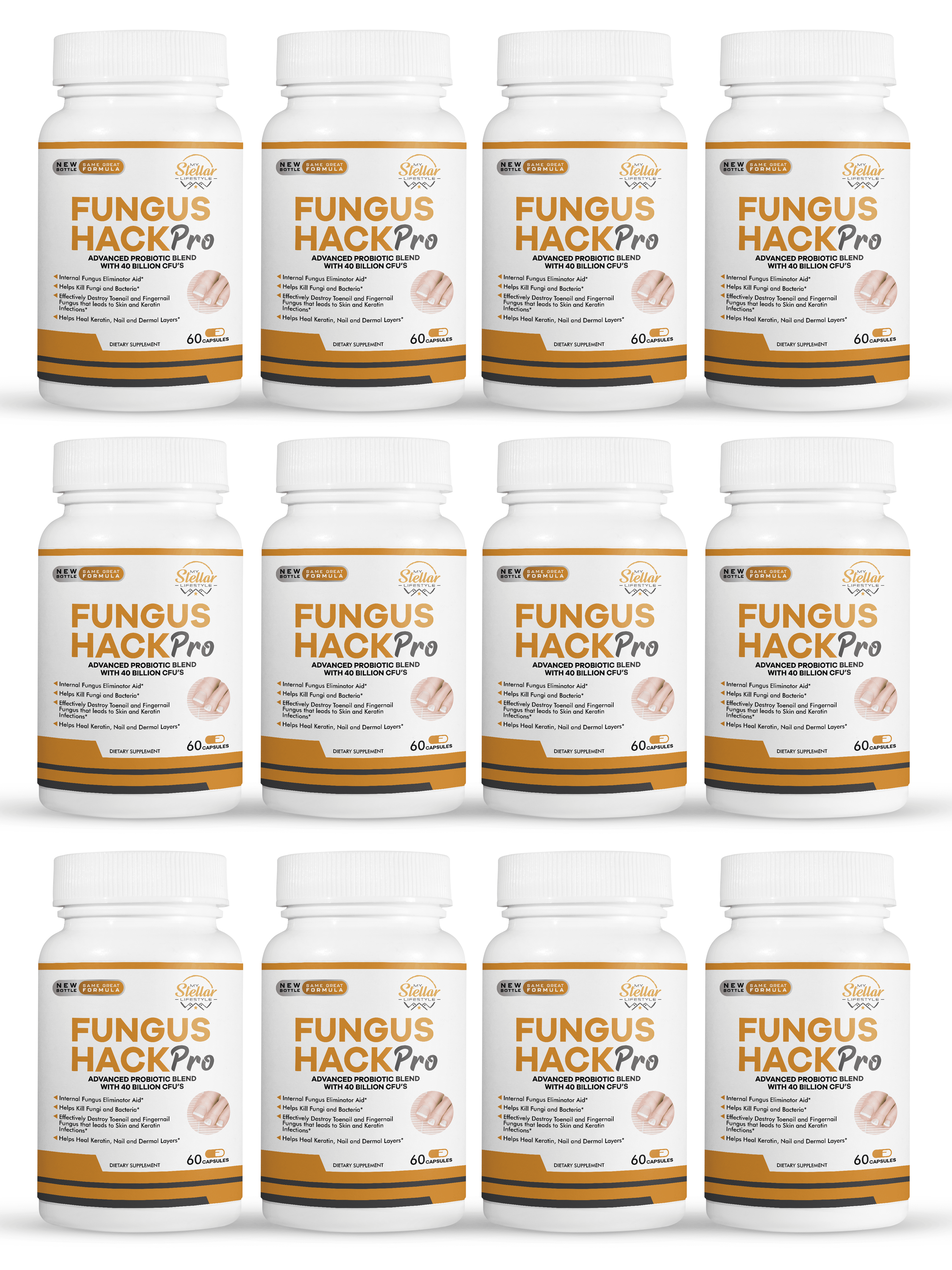 12 Pack Fungus Hack Pro, helps remove fungi and bacteria-60 Capsules ...