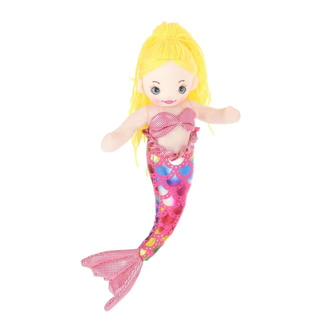 Giftable World MM01 12 in. Plush Haired Mermaid Doll - Gold - Walmart.com