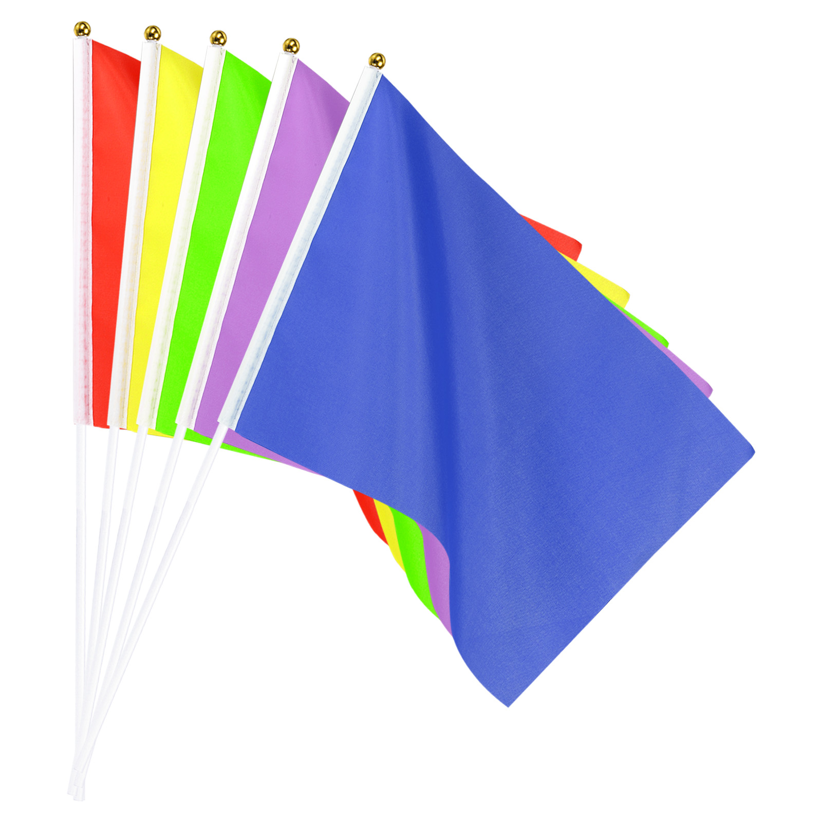 Uxcell Multi-color Flag Stick, Hand Held Small DIY Flag 11.8 Inch x 7.8 ...