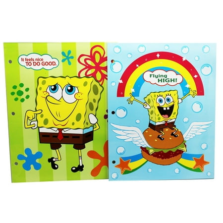 Spongebob Squarepants Light Blue and Green Colored Folders (2pc ...