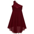 YONGHS Kids Girls One Shoulder Formal Gown High Low Hem Evening Dress ...