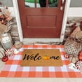 Ikohbadg Orange Plaid Cotton Hand-Woven Outdoor Rug: Fall Layered ...