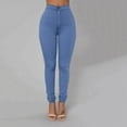 Womens Denim Skinny Pants Ladies High Waist Stretch Jeggings Slim