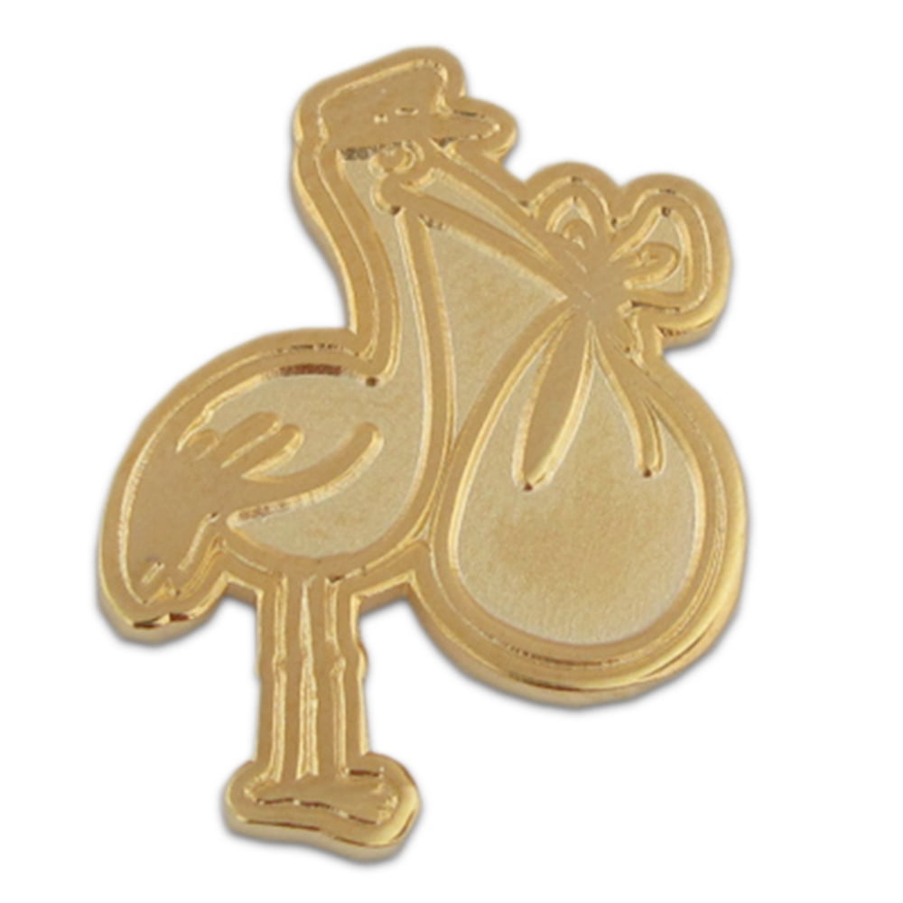 Gold Plated Stork Baby Shower Lapel Pin - Walmart.com